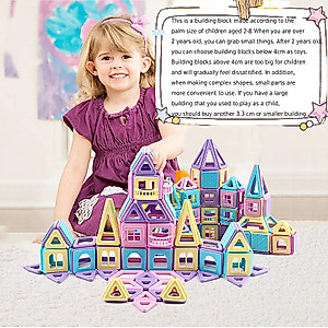 ASOK Magnetic Building Block 155pcs Educational Magnet Tiles Creative Learning and Development Macaron Color Toys Set for 3 4 5 6 7 8 Years Old Boys Girls Kids