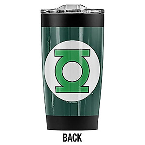 Green Lantern Classic Logo Stainless Steel Tumbler 20 oz Coffee Travel Mug/Cup, Vacuum Insulated & Double Wall with Leakproof Sliding Lid | Great for Hot Drinks and Cold Beverages