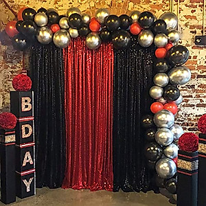 Black Backdrop Curtains for Parties 2 Panels 2ftx8ft Sequin Birthday Backdrop Seamless Photography Background Halloween Decoration