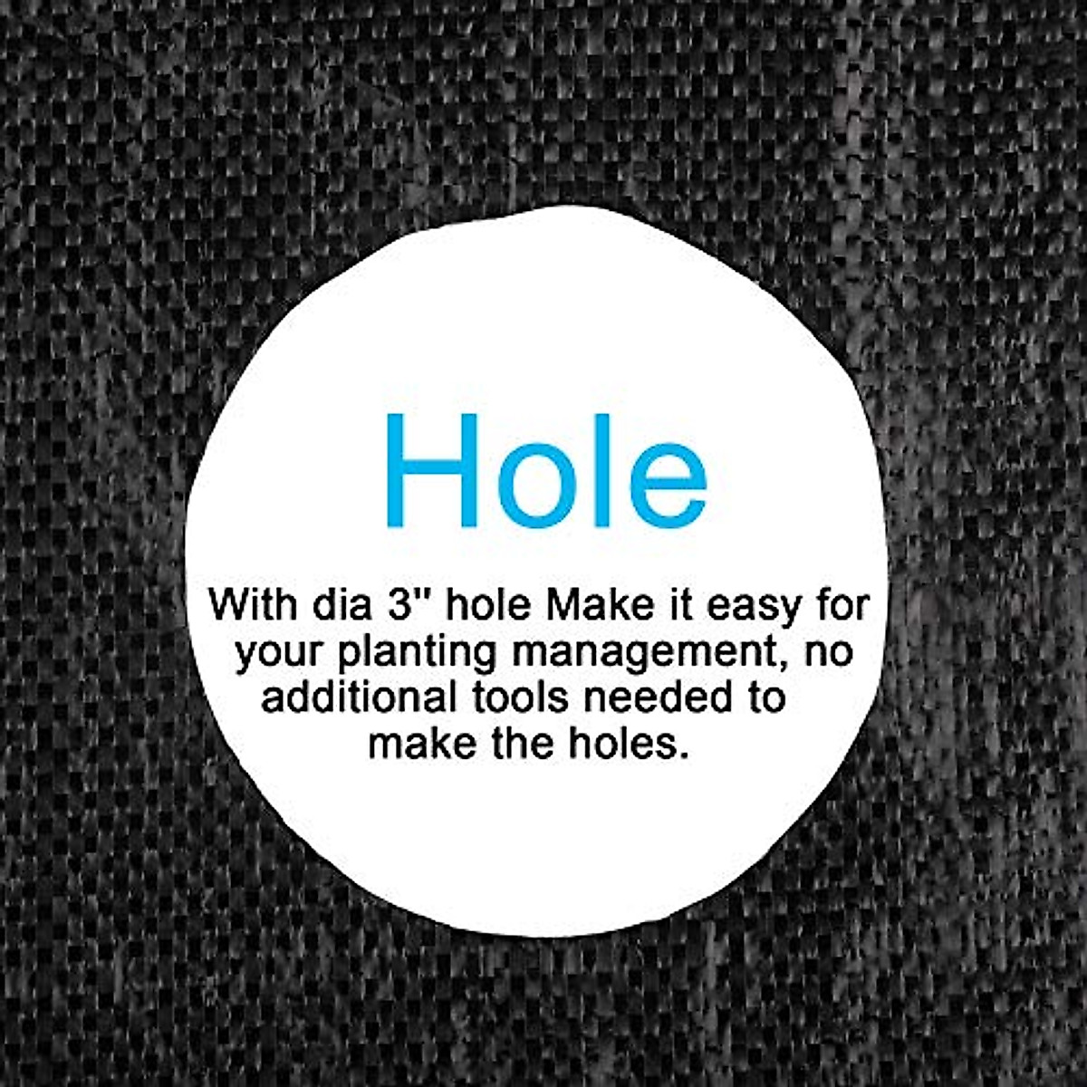 WDDH Garden Weed Barrier Landscape Fabric with 3'' Planting Holes, 3.3 Ft X 11.8 Ft Heavy-Duty Weed Block Gardening Mat Soil Erosion Control and UV Stabilized