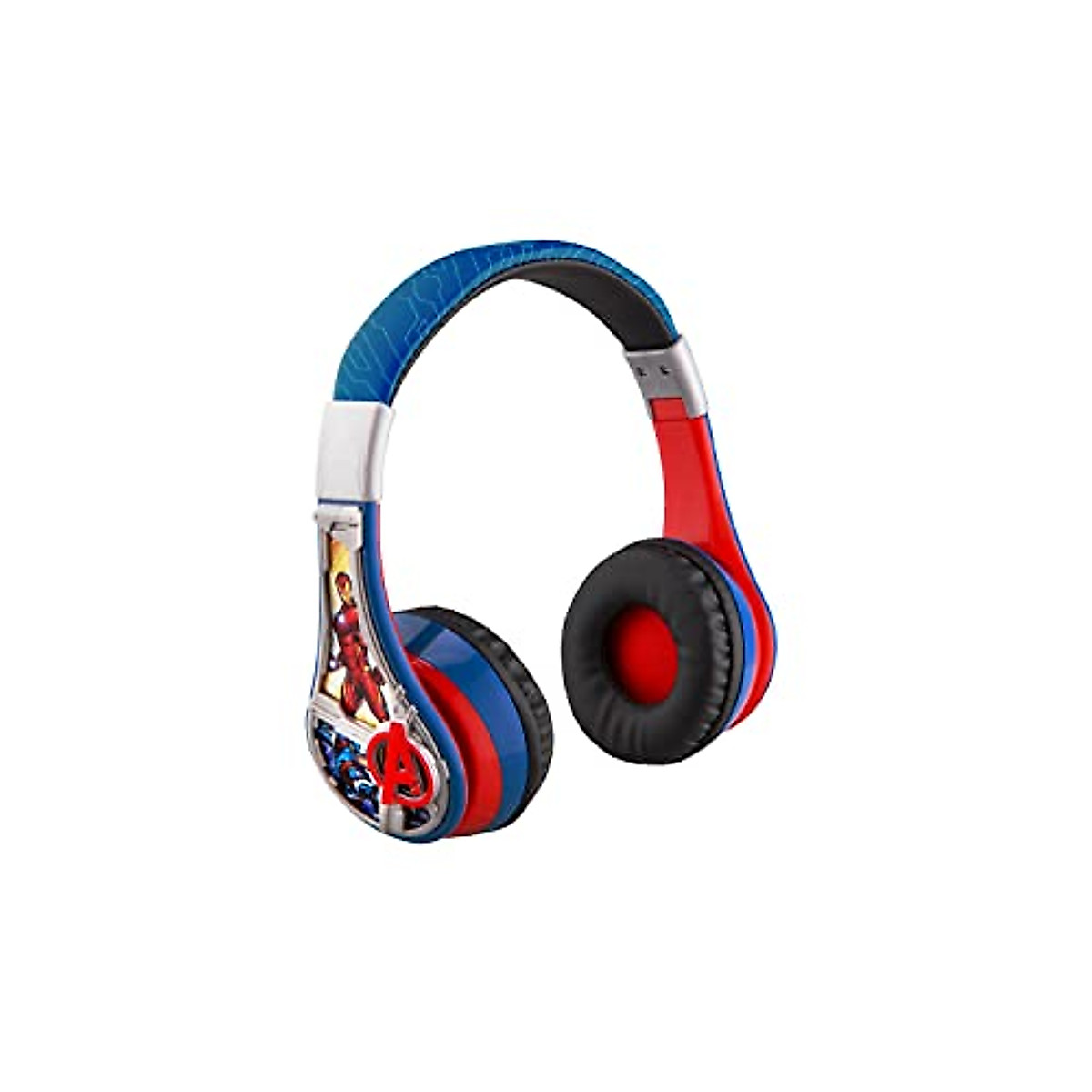 eKids Marvel Avengers Kids Bluetooth Headphones, Wireless Headphones with Microphone Includes Aux Cord, Volume Reduced Kids Foldable Headphones for School, Home, or Travel