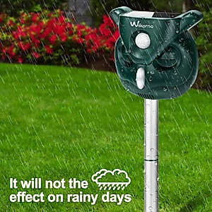 2022 Solar Ultrasonic in Repellent Defender Rat, Squirrel, Deer, Raccoon, Skunk, Rabbit, Mole, Dog, Cat, Waterproof with Motion Detector