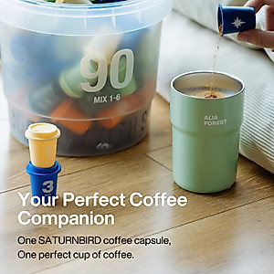 SaturnBird 12 oz Coffee Mug with Lid, for Cold & Hot Drinks, Vacuum Insulated Stainless Steel Coffee Tumbler for Cold & Hot Drinks, Reusable Double-Wall, BPA-Free, Ocean Blue (NO.3)