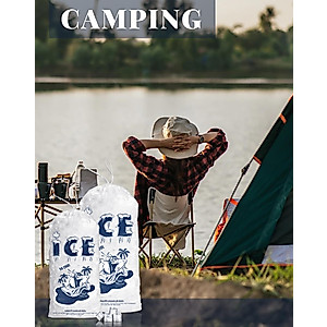 50 Pack Ice Bags 5 lb, Heavy-Duty Ice Bags with Drawstring(2 Mils Thickness)