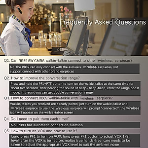 Retevis RB89 Bluetooth Walkie Talkies, 2 Way Radios Walkie Talkies Long Range, Wireless Earpiece, High Power, VOX, 2600mAh Battery, Rechargeable Walkie Talkie for Church School Security(2 Pack)