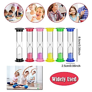 AKOAK 6 Pcs Color Hourglass Timer, 30S, 1M, 2M, 3M, 5M, 10M Hourglass Timer, Kids Play Classroom Kitchen Home Office Decorative Hourglass