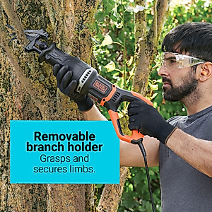 BLACK+DECKER 7 Amp Electric Reciprocating Saw with Removable Branch Holder (BES301K)