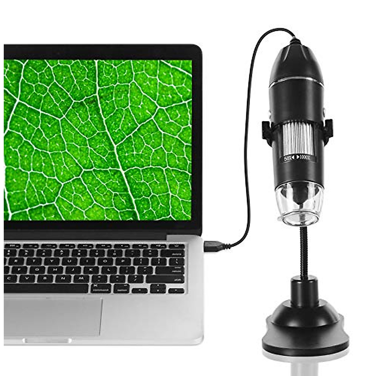 Meichoon Bendable Digital Microscope 1000X Electronic Handheld Portable Mini USB Microscope Magnification Camera with 8 LED HD Lights, NB05