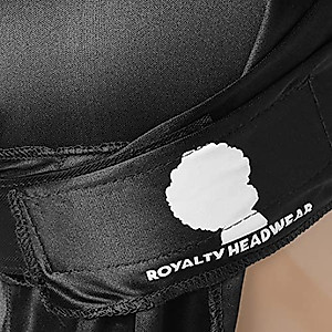 Royalty Headwear One Strap Silky Durag for Men - Premium Quality with Hook and Loop Closure Black Durag for Men 360, 540, 720 Waves