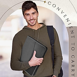Cholemy 5 Pack 3 Ring Zippered Binder 1 in Portfolio Organizer for 9" x 12'' Documents Binder with Zipper Business Checkbook Binder for School Check Document Paper Notes, 200 Sheet Capacity (Black)