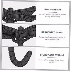 Cabilock 5 Sets Dragonfly Hook Wall Mounted Key Holder Outdoor Decor Plain Hats Bag Wall Door Hooks Robe Hooks Dragonfly Key Hanger Retro Wall Hanger Dragonfly Hanger Jacket Bath Towel