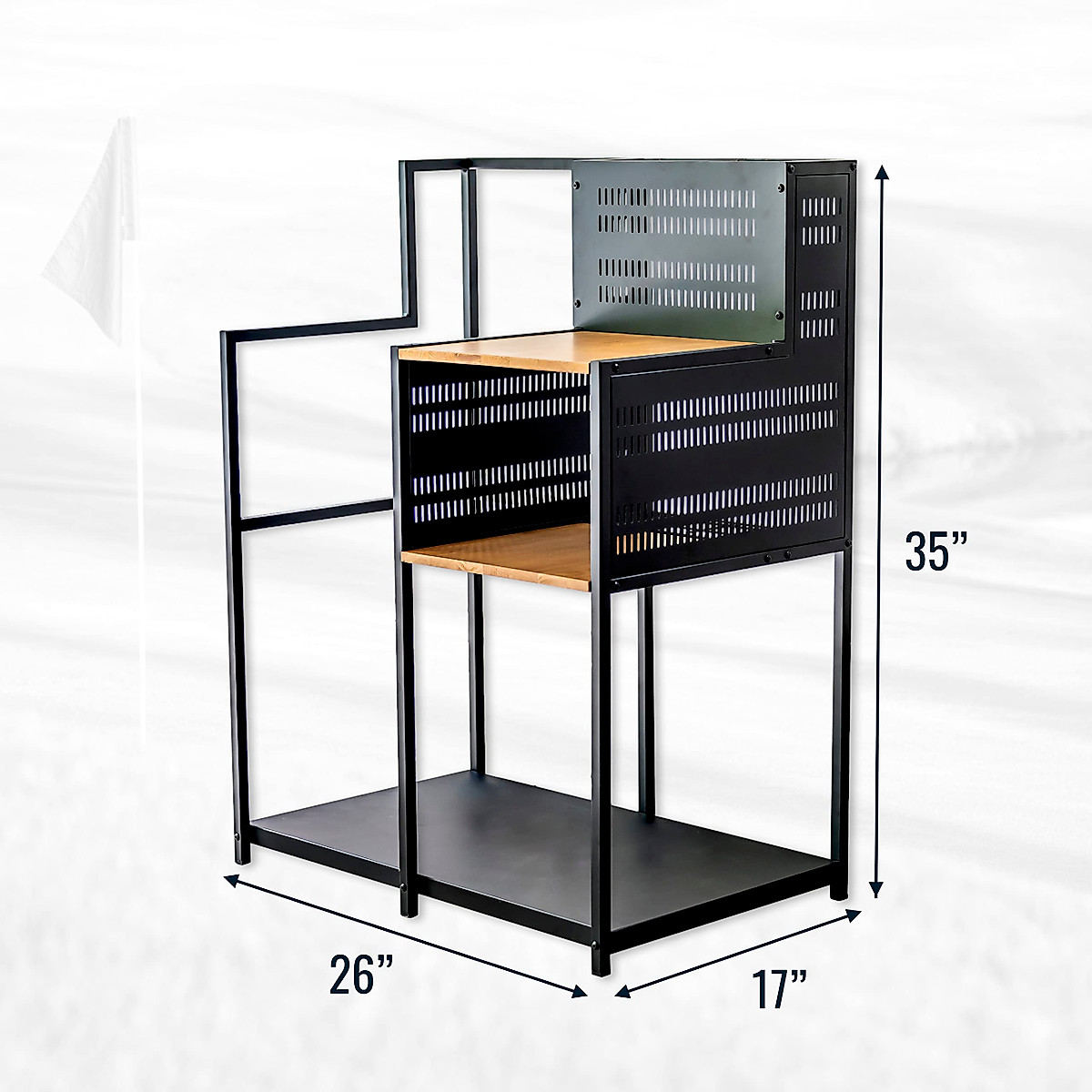 Teal Triangle Freestanding Golf Club Organizer, Stylish Heavy Duty Garage Storage Floor Stand, Holds 1 Golf Bag Shoes Clubs Balls and More