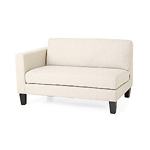 Christopher Knight Home Wanda Contemporary 4 Seater Fabric Sofa with Accent Pillows, Beige, Dark Brown