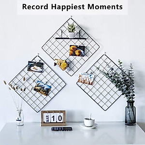 devesanter DS Grid Photo Wall Wire Grid Panel Picture Display Iron Decorative Rack Photograph Wall Ins Photo Wall 12x12 Inches Set of 4 (Black)