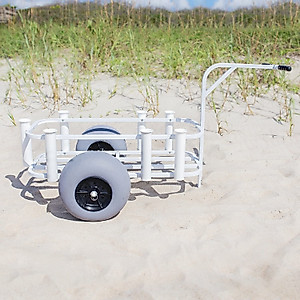 Sea Striker Balloon Tire Surf and Beach Cart - Outdoor Fishing Rolling Wheel Wagon