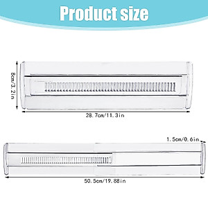 WJWSKI Drawer Dividers Organizers 4 Set, 11-20" Adjustable Dresser Drawers Dividers, 3.2" High Drawer Separators for Clothing Storage, Plastic Expandable Drawer Divider for Kitchen Utensils (Clear)