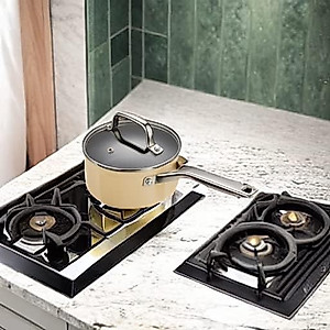 1.5 QT Enamel Black Sauce Pan with Lid, MSMK Designed Enamel Exterior Coating Withstand High Temperature And Fade Resistance, Pfoa Fre, Burnt Also Non Stick, Oven Safe, Dishwasher Safe