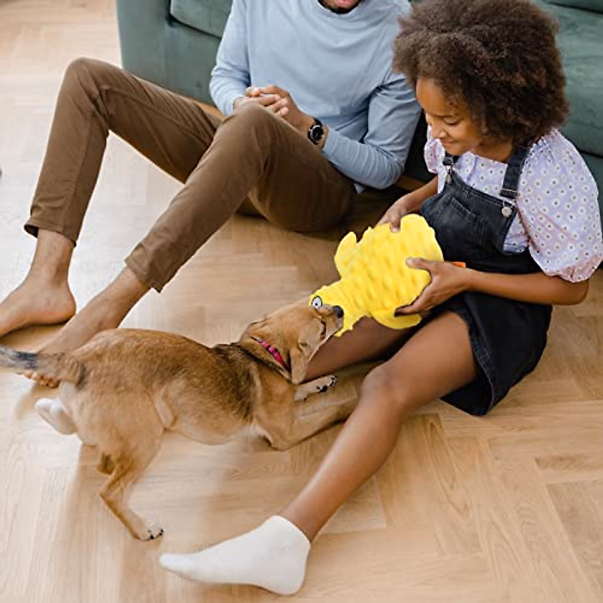 Qmisify Stuffed Duck Dog Toy - Puppy Squeaky Toys | Stimulate Appetite Duck Dog Toy, Squeaky Pet Toy, Plush Dog Chew Toy for Large Dogs