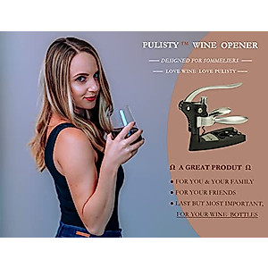 Pulisty Bunny Wine Bottle Opener Set With Stand (Silver or Gold),3 options+Bundles, Screwpull Wine Opener Set, Corkscrews for Wine Bottles, Wine Corkscrew Wine Opener, Easy Wine Opener Manual