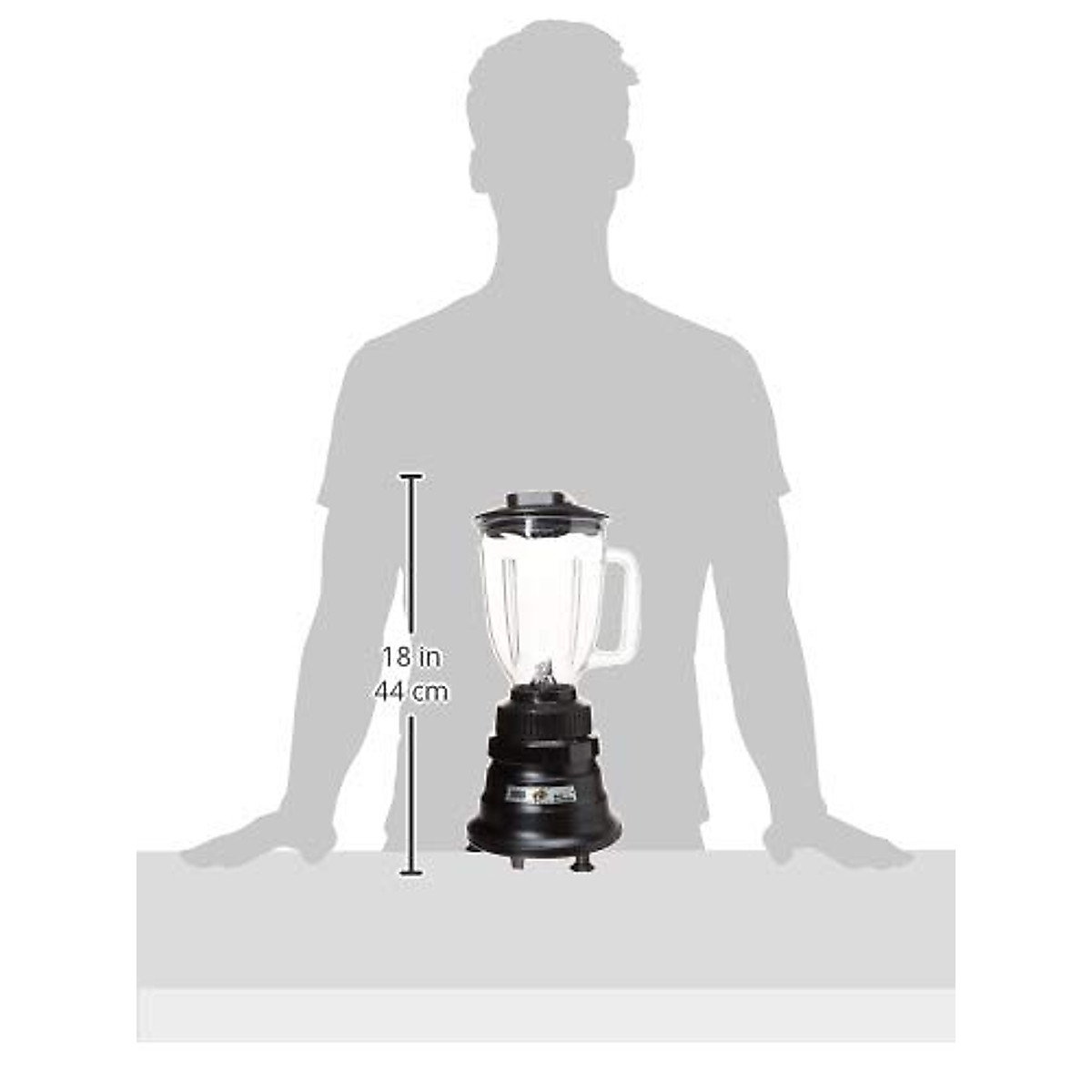 Waring Commercial BB155 Basic bar Countertop Blender, 44 oz, Black