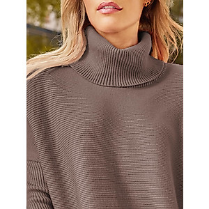 LILLUSORY Oversized Turtleneck Pullover Sweaters Womens 2025 Long Tunic Sweater Winter Trendy Casual Poncho Cowl Neck Cute Tops Dress Fall Fashion Clothes Outfits Clothing