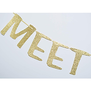 Meet the Maids Banner Sign Garland for Bridal Shower Party Decor Team Bride Bachelorette Photo Prop Backdrop (Gold)