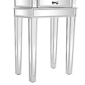 VINGLI Mirrored Jewelry Armoire, Mirror Jewelry Cabinet Standing with 6 Drawers & 2 Side Doors, Jewelry Armoire Cabinet, Standing Jewelry Box, Mirrored Jewelry Chest, Standing Jewelry Box, Silver