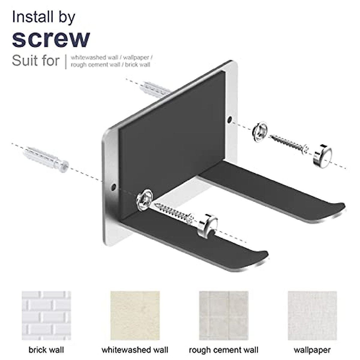 Tirplot Self Adhesive Hair Dryer Holder Wall Mounted - Adhesive Bathroom Hair Blow Dryer Rack Organizer Compatible with Dyson Hair Dryers