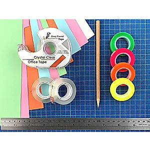 Greyparrot Office Clear Office Refill Tape Rolls + Dispenser(8 Pack),(3/4” X 1000in/pack). for Craft Jobs, Gift Wrapping, Office Work Clear(Transparent) Glossy Finish, Refillable (8000 inch/Total)