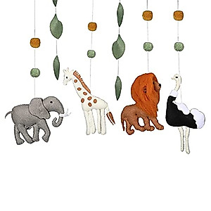 Sorrel + Fern Baby Crib Mobile - Safari Adventure (Elephant, Lion & Giraffe) - Nursery Decoration Ceiling Mobile and Baby Shower for Boys - for Boys & Girls