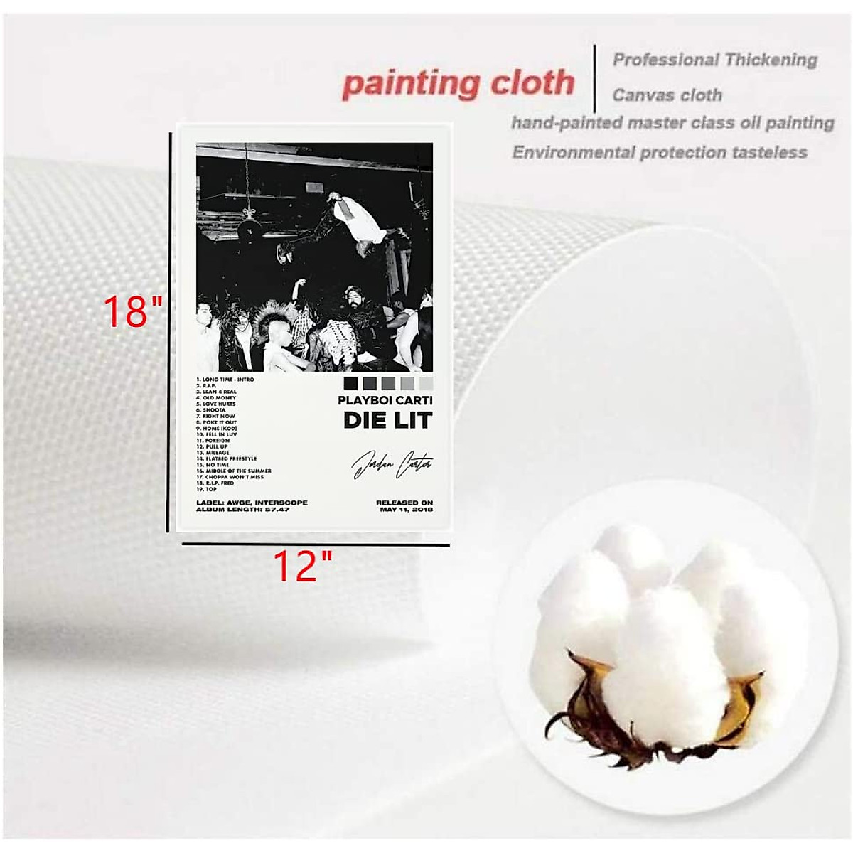 Playboi Poster Carti Music Poster Die Lit Album Poster Wall Sticker Rap Room Wall Decor Canvas Wall Art