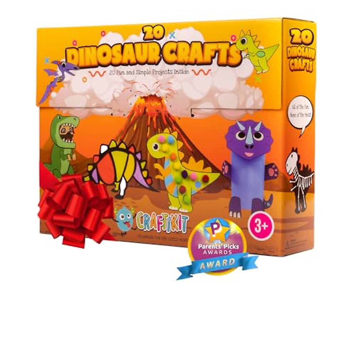 Craftikit® 20 Award-Winning Dinosaur Crafts for Kids - Award-Winning All-Inclusive Fun Toddler Arts and Crafts Box for Kids, Dinosaur Crafts for Toddlers Ages 3-5, Organized Toddler Craft Kit