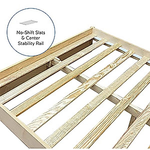 Classic Brands Liberty Wood Platform Bed Frame, Maple with Natural Finish, Queen