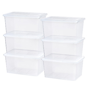 IRIS 58 Quart Clear Storage Box, 6 Pack