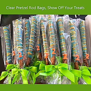 Self Sealing Cellophane Bags,2x10 Inches Clear Pretzel Rod Bags, 200 Pcs Resealable Cellophane Bags Self Adhesive