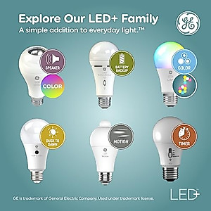 GE LED+ Dusk to Dawn LED Light Bulbs with Sunlight Sensors, Automatic On/Off Light Sensing Bulbs, Outdoor Decorative Bulbs, Soft White (Pack of 2)