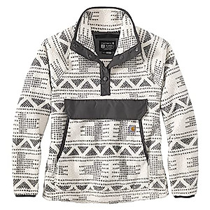 Carhartt Women's Relaxed Fit Fleece Pullover, Malt Geo Aztec, Small