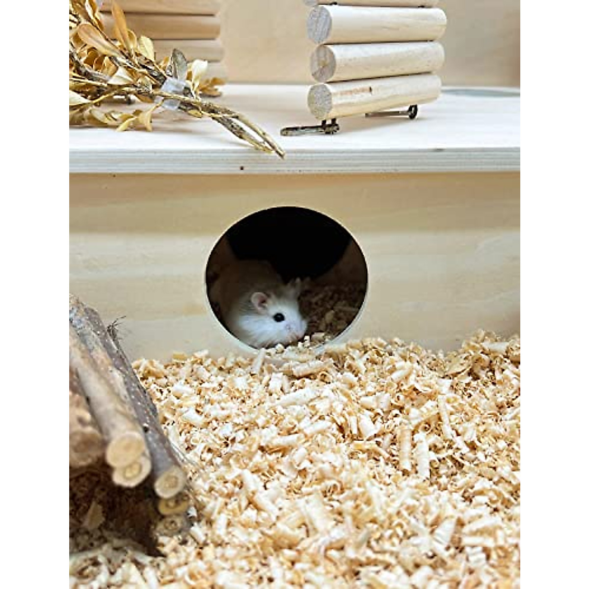 Rubor Multi-Chamber Hamster House Maze, Hamster Hideout Small Pets Woodland House Habitats Decor, Hamster Tunnels Activity Hamster Burrow for Hamster Mice Gerbils Lemming