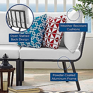 Modway Riverside Outdoor Furniture, Corner Chair, Gray White