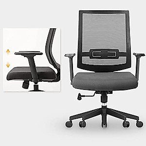 YokIma Comfort Office Chair Office Chair Height Adjustable Desk Chair 360° Swivel Computer Chair Comfortable Managerial Chairs with Armrests Firm Seat Cushion (Black)