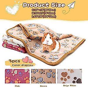BWOGUE Guinea Pig Blanket, 3 Pack Small Animal Soft Warm Pet Fleece Blankets Sleep Mat Pad Cover Flannel Throw for Hamster Guinea Pig Rabbit Dog Cat Chinchilla Hedgehog