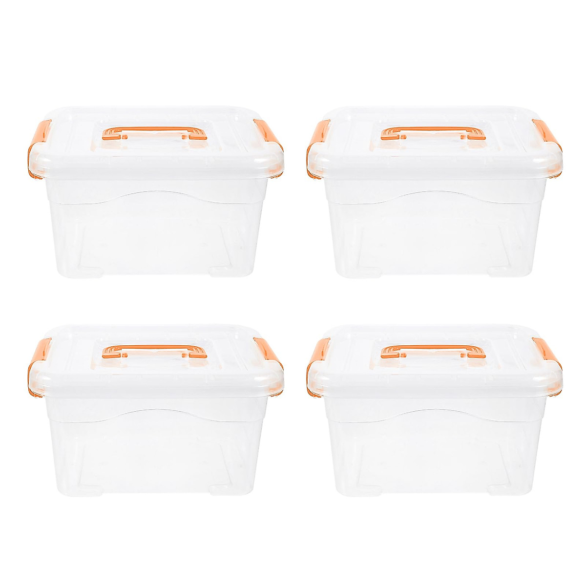 4Pcs Box storage containers with lids Storage Container for Snack clear container with lid Organizer product suitcase container plastic box storage box Handheld