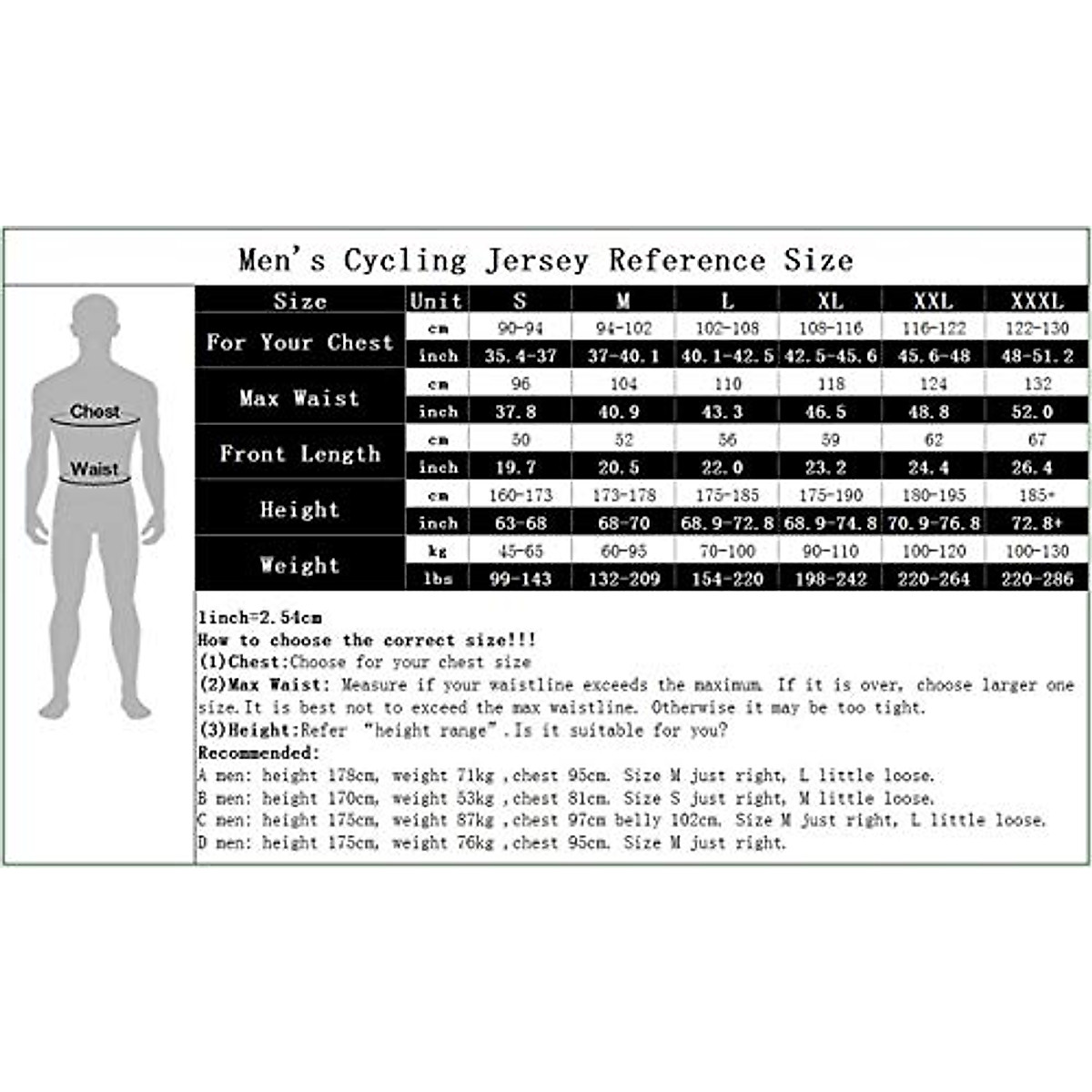 Men Cycling Jersey USA Bike Long Sleeve 3-Pockets Breathable Quick-Dry Shirt Tops S-3XL