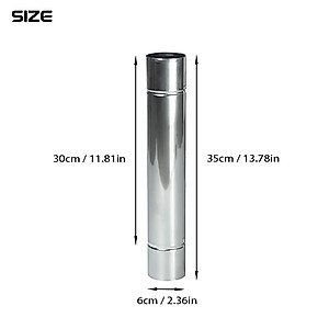 Camping Stove Pipe Stainless Steel Flue Chimney Extension 4 PCS, Straight Chimney Pipe for Tent Stoves with Diameter 2.36in / 6cm, Length 13.78 in / 35cm