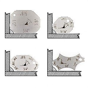 Welding Gauge Kit Weld Fillet Throat Size Leg Length Gage Set In Inch Metric Stainless Steel 4pcs Key Set