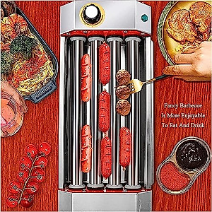 hotdog roller grill Stainless Steel Hot Dog Roller Machine, Commercial Sausage Grill Cooker Machine, 0-250 Temperature Control, With Oil Pan, Commercial and Household Hot Dog Machine (Size : 3 Tubes