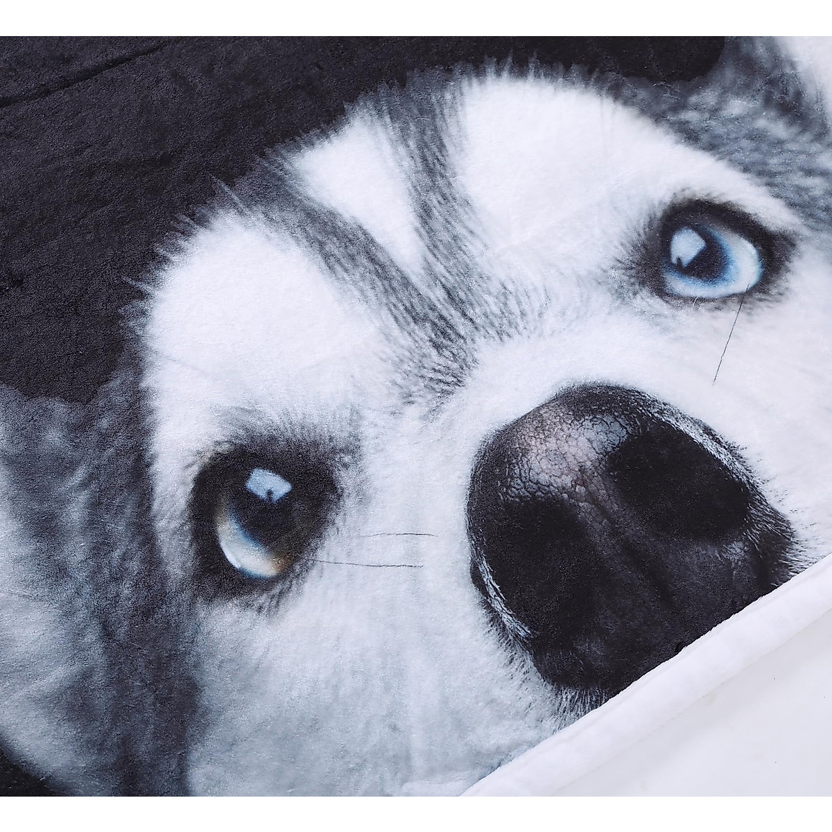 Zevrez Husky Dog Blanket, Cute Husky Gifts Kids Throw Blanket with Dog on It Soft Flannel Blanket Gift for Husky Lovers Boys Girls Sofa Bed(Dog 3, 48"x60")