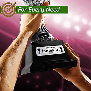 Engraved Name Plate Customized and Personalized, 1" x 3" Trophy, Picture Frame and Memorabilia Plate, 15 Color Options Prestige Collection by My Sign Center