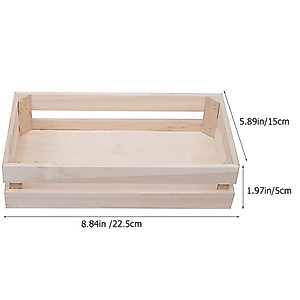 VOSAREA 2pcs Small Wooden Baskets Wooden Crates Display Decorative Nesting Crates Small Rustic Farmhouse Wood Decorative Storage Crates Kids Toy Box Containers