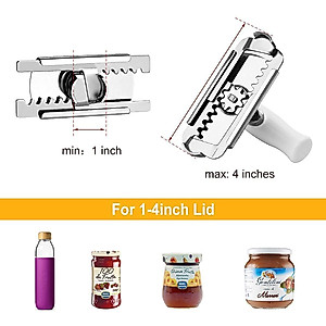 Jar Opener for Weak Hands, Jar Opener Tool - Adjustable Stainless Steel Good Grip Jar Opener for for Seniors Arthritis Women Chilren Elderly to Open Jar Easily
